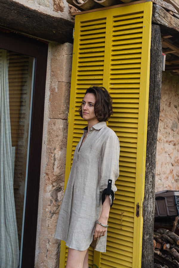 Elena Short Linen Kurta - Little Big India