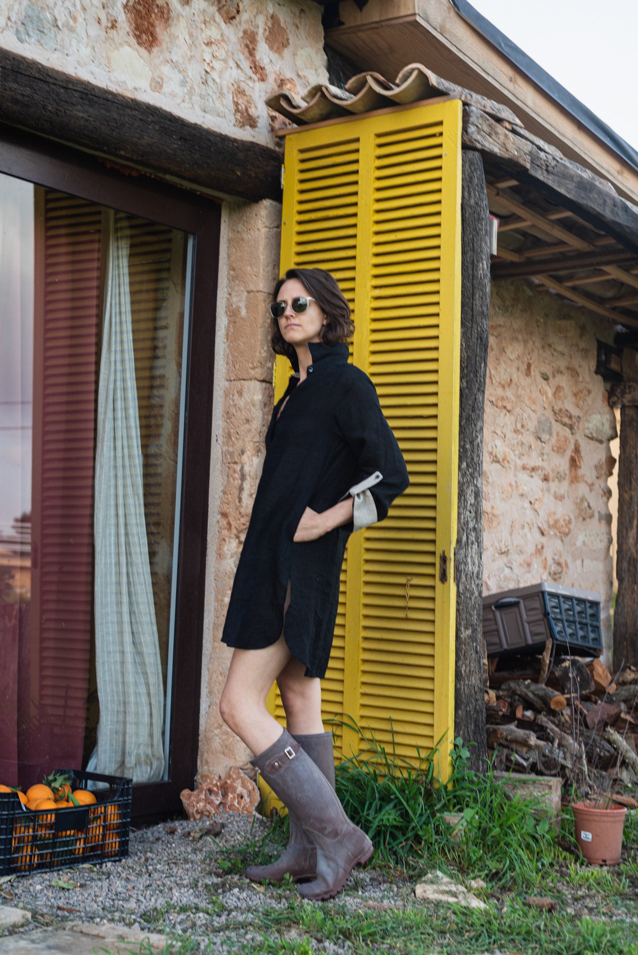 Elena Short Linen Kurta - Little Big India