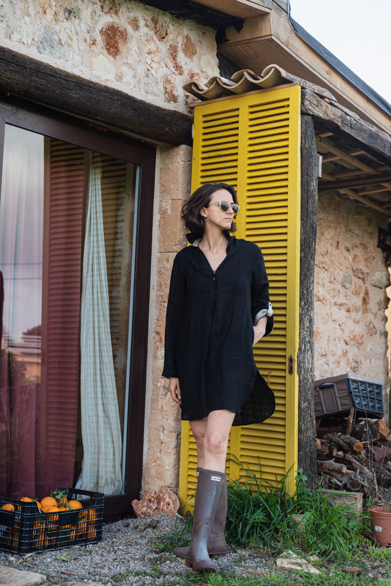 Elena Short Linen Kurta - Little Big India