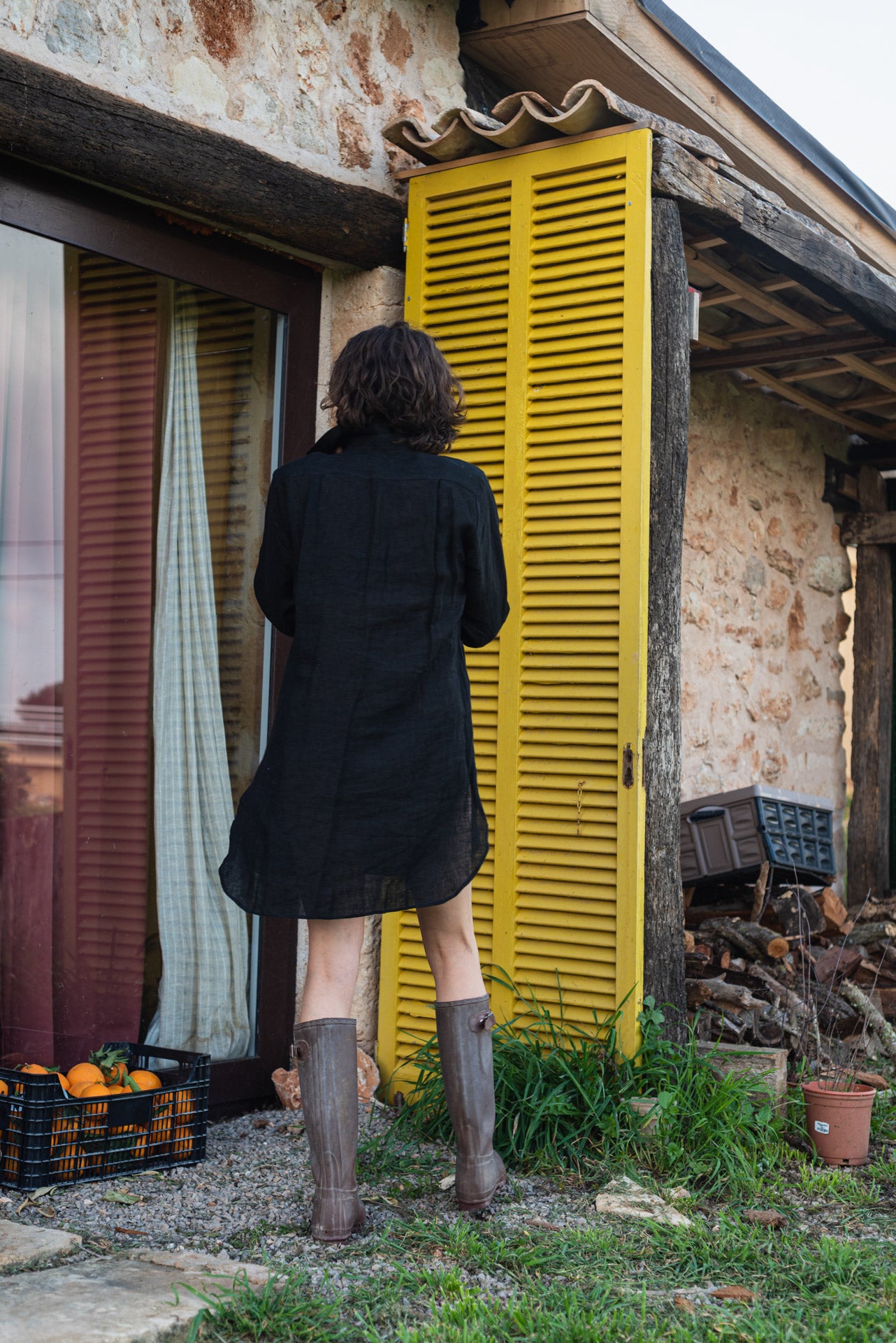 Elena Short Linen Kurta - Little Big India